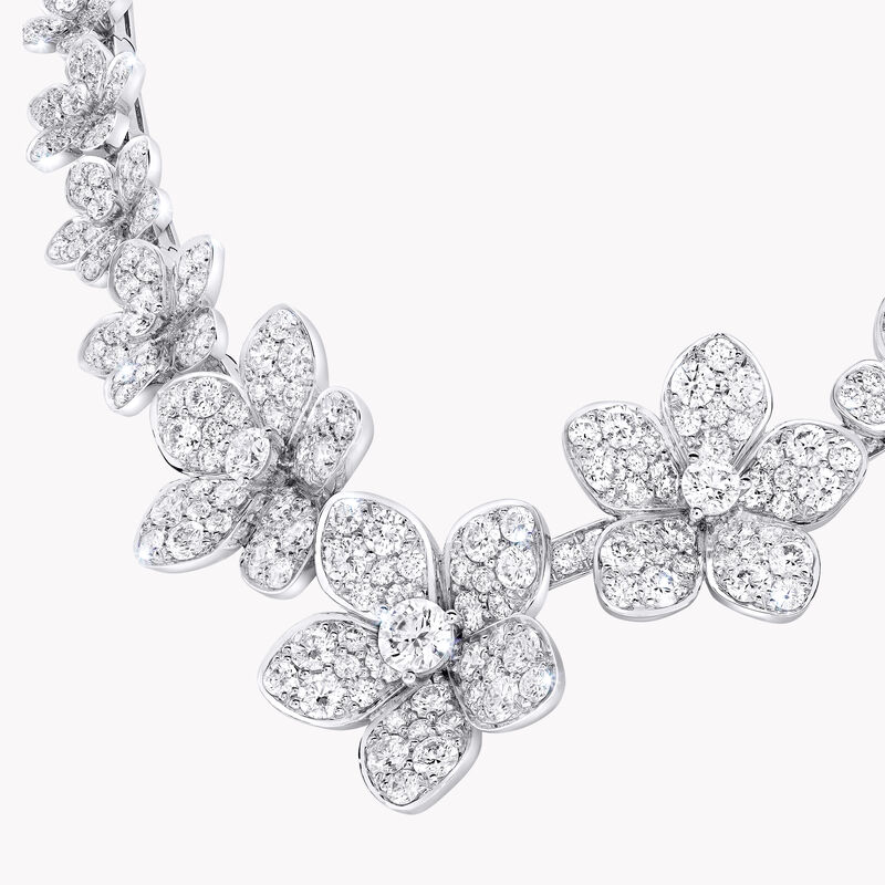 Wild Flower V Shape Diamond Necklace, white gold - Graff