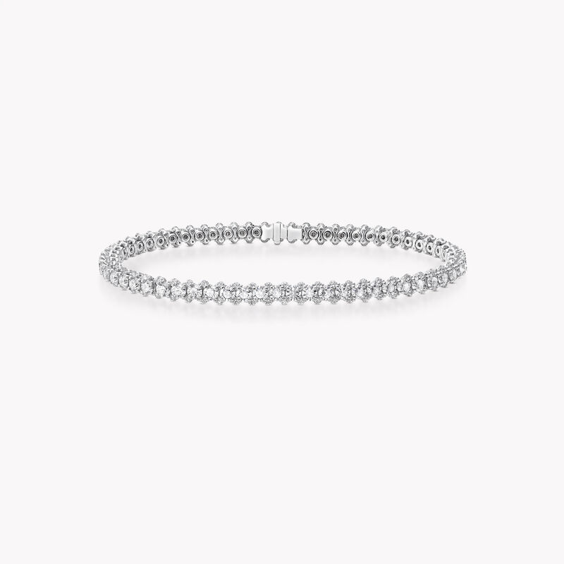 Triple Row Diamond Bracelet, White Gold - Graff