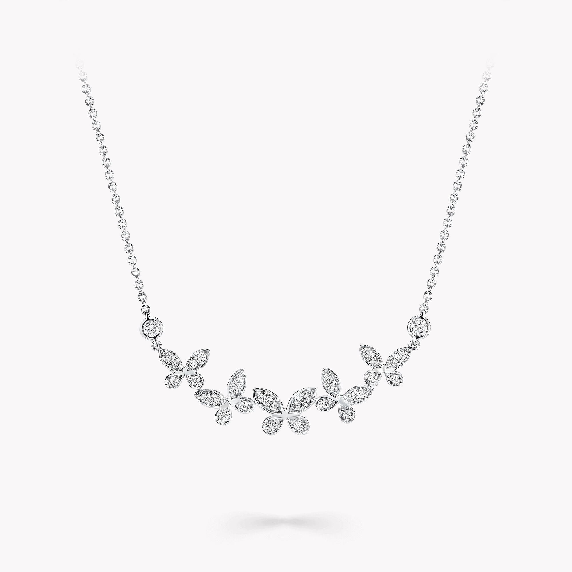 Butterfly Petite Pavé Diamond Line Pendant, - Graff