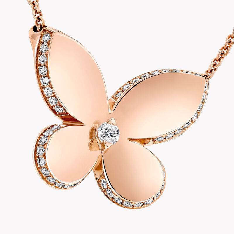 Pavé Butterfly Pendant, rose gold - Graff