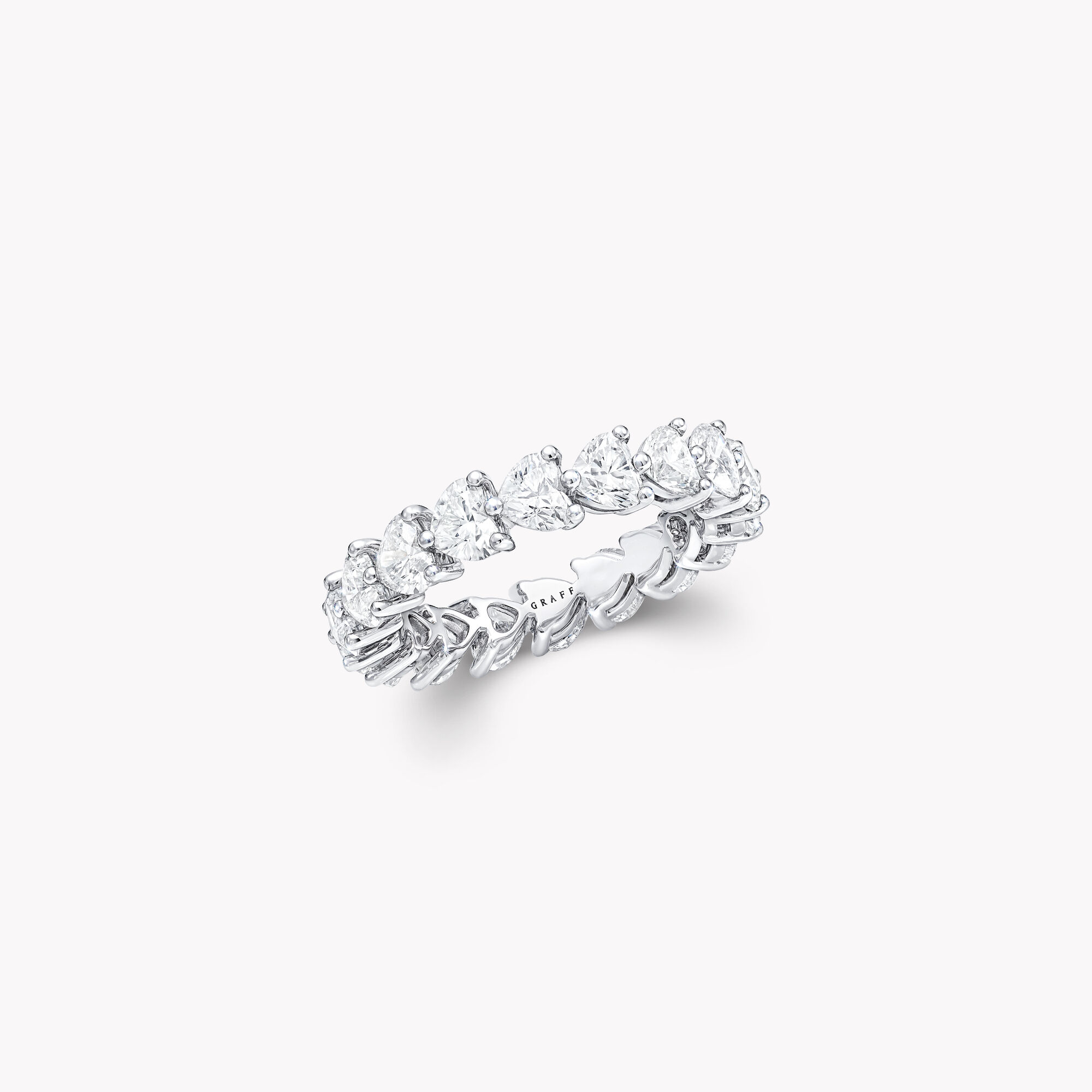 Heart Shape Diamond Wedding Band, Platinum - Graff