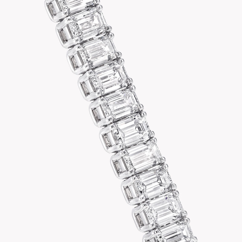 Slim Emerald Cut Diamond Bracelet, Platinum & White Gold - Graff