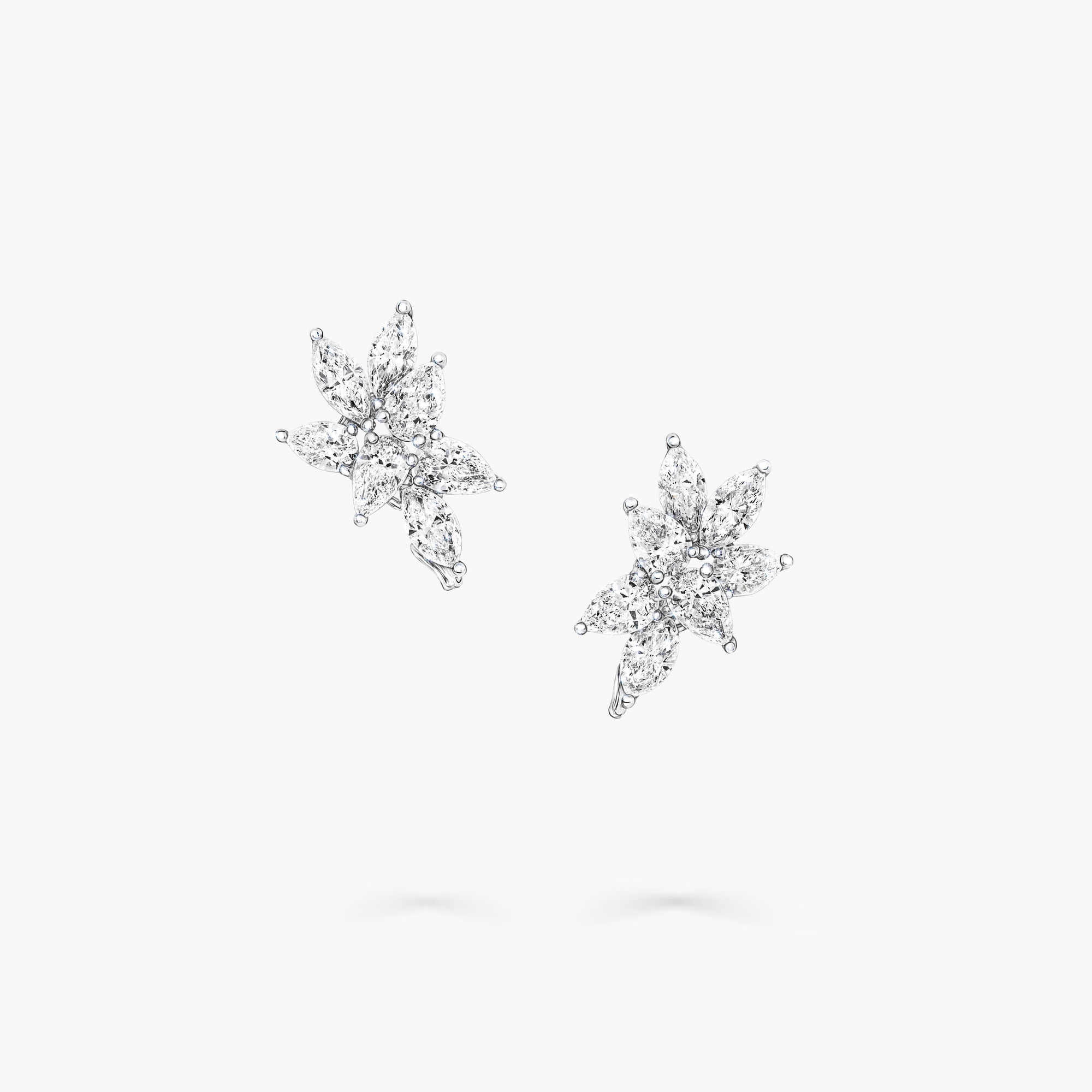 Multi-shape Diamond Small Stud Earrings, Platinum & White Gold - Graff