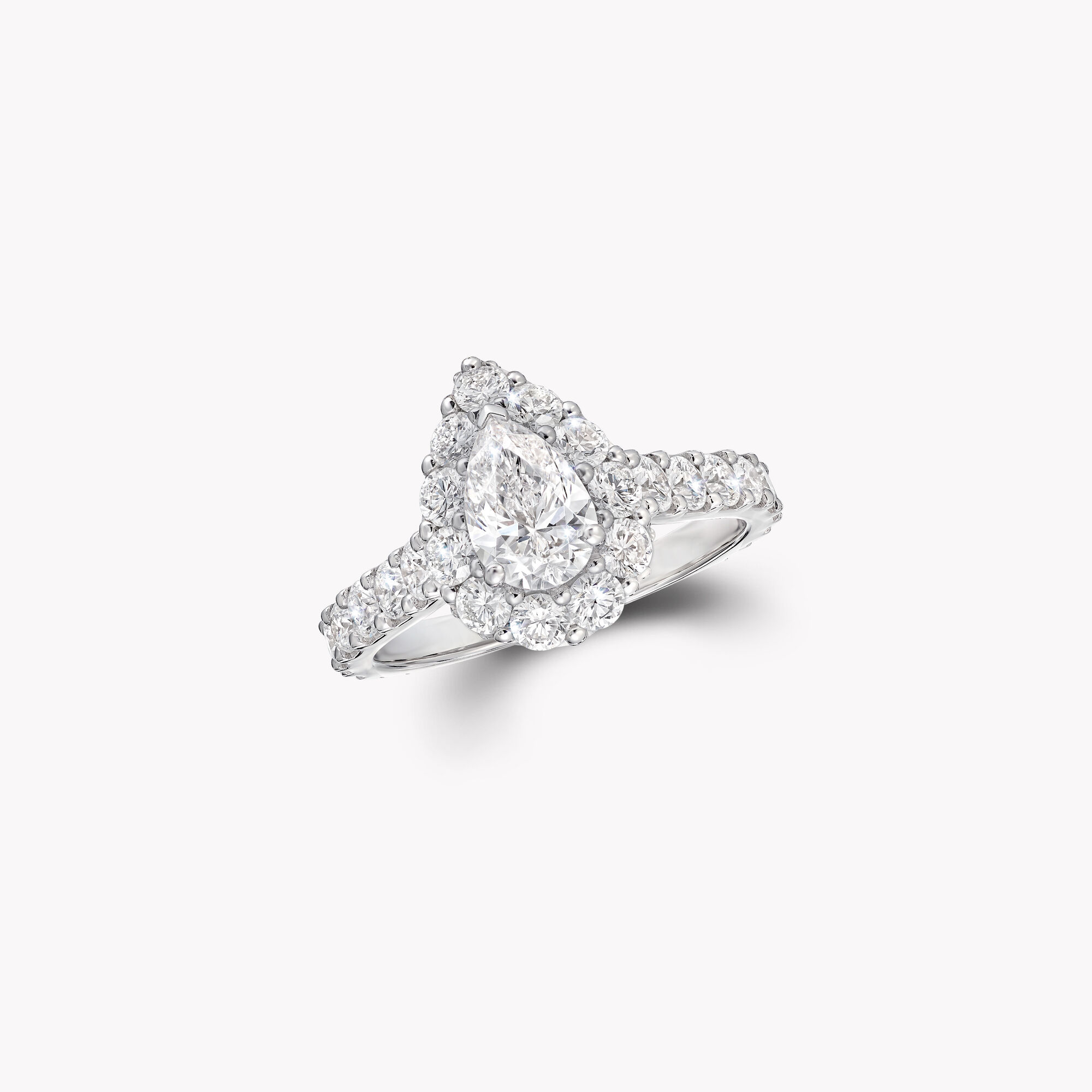 Icon Pear Shape Diamond Engagement Ring, White Gold - Graff