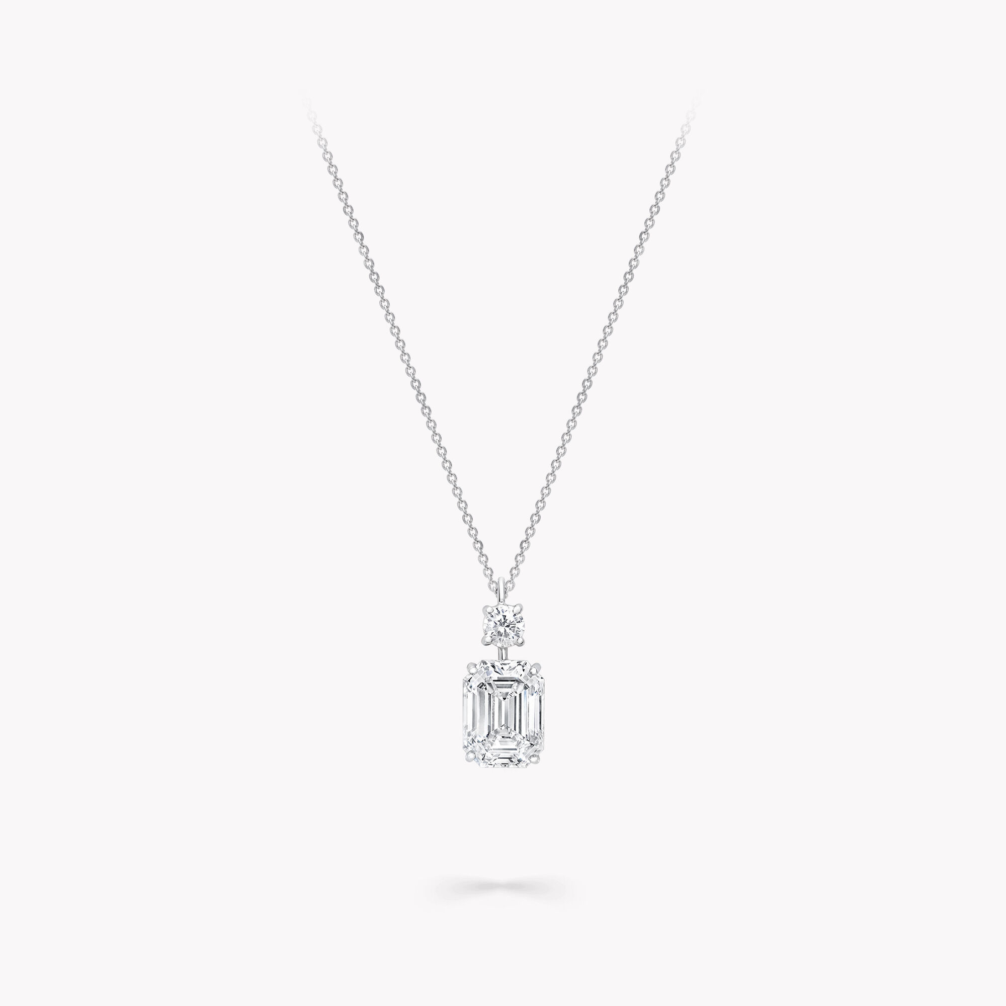 Emerald Cut Diamond Pendant, Platinum & White Gold - Graff