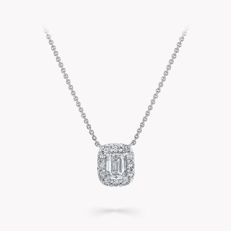 Icon Emerald Cut Diamond Pendant, WHITE GOLD - Graff
