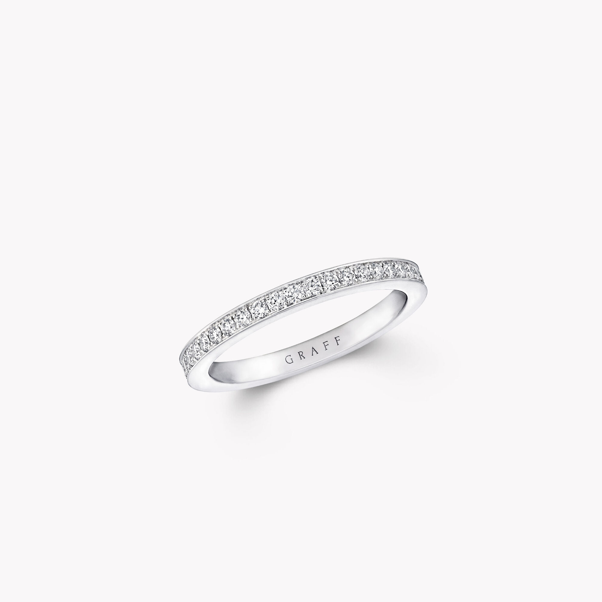 Thread Set Diamond Wedding Band, Platinum - Graff